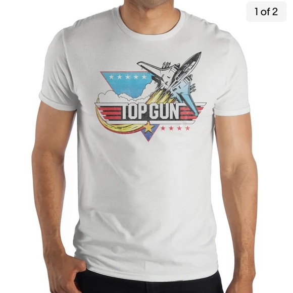 Top Gun | Shirts | 220 Official Top Gun Jet Plane Logo White Tshirt ...